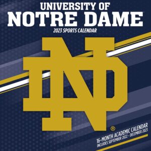 notre dame fighting irish 2023 12x12 team wall calendar