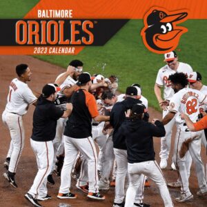 baltimore orioles 2023 12x12 team wall calendar