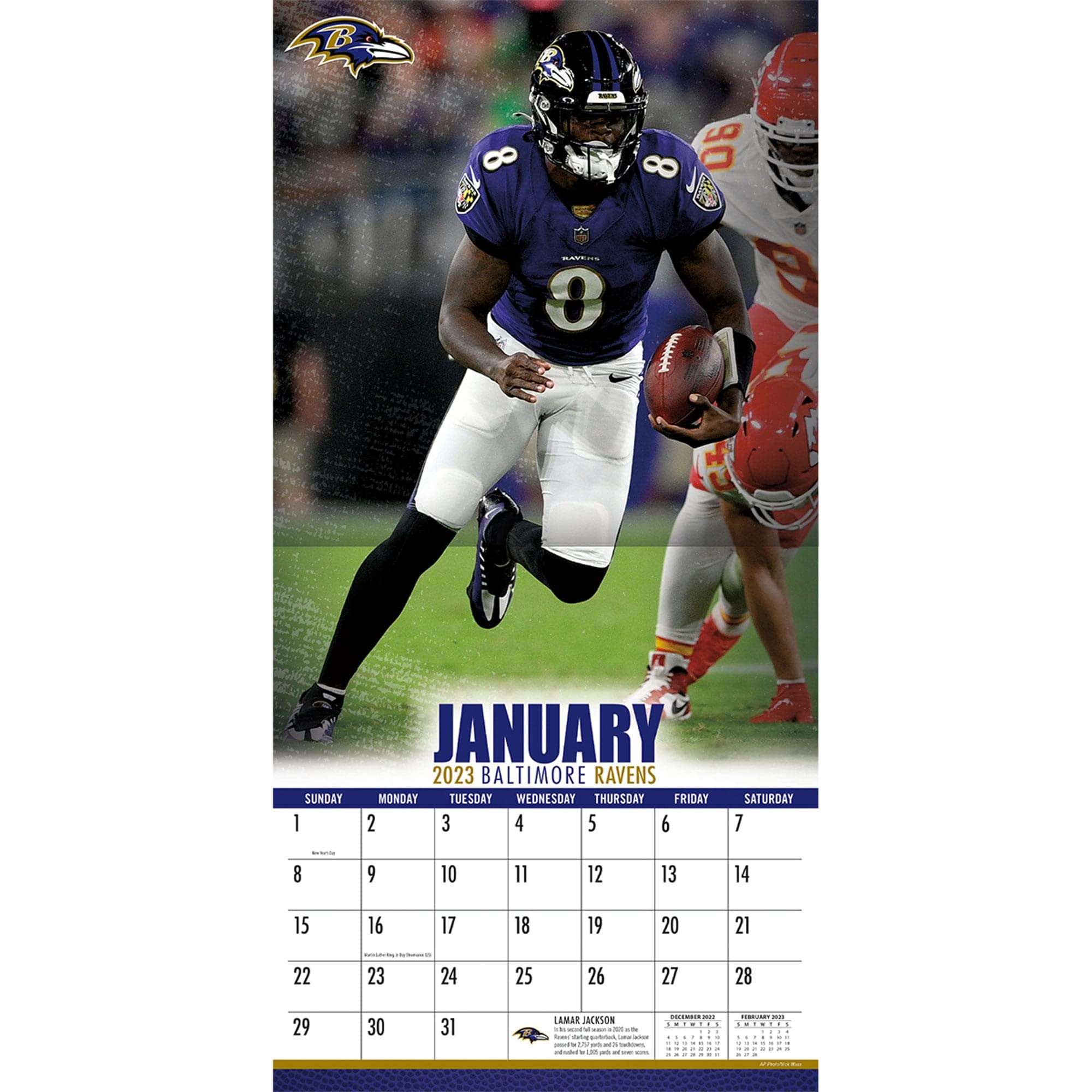 Baltimore Ravens 2023 12" x 12" Team Wall Calendar