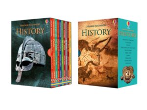 usborne beginners history 10 books collection box set (stone age, iron age, egyptians, ancient greeks, romans, vikings, castles & more!)