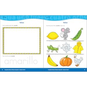 Complete Book of Starter Spanish Workbook for Kids, PreK-Grade 1 Spanish Learning, Basic Spanish Vocabulary, Colors, Shapes, Alphabet, Numbers, Seasons, Weather With Tracing and Coloring Activities