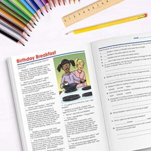 Spectrum Reading Comprehension Grade 4 Workbooks, Spectrum Grade 4 Nonfiction and Fiction Reading Comprehension, Summarizing Stories and Identifying Themes, and Critical Thinking Skills