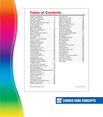 Spectrum Reading Comprehension Grade 4 Workbooks, Spectrum Grade 4 Nonfiction and Fiction Reading Comprehension, Summarizing Stories and Identifying Themes, and Critical Thinking Skills