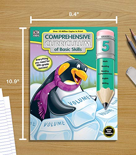 Carson Dellosa Comprehensive Curriculum of Basic Skills 5th Grade Workbooks All Subjects for Ages 10-11, Math, Reading Comprehension, Writing, Grammar, Geometry and More, Grade 5 Workbooks (544 pgs)