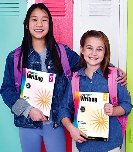 Spectrum 7th Grade Writing Workbooks, Ages 12 to 13, 7th Grade Writing, Informative, Argumentative, Comparative, and Fiction Story Writing Prompts, Writing Practice for Kids - 136 Pages