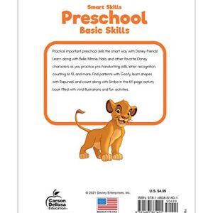 Disney Learning Preschool Basic Skills Workbook―Handwriting, Letter Recognition, Counting, Language Arts and Math Practice for Ages 4-5, Smart Skills Series (64 pgs)