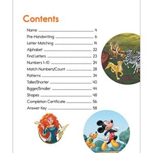 Disney Learning Preschool Basic Skills Workbook―Handwriting, Letter Recognition, Counting, Language Arts and Math Practice for Ages 4-5, Smart Skills Series (64 pgs)