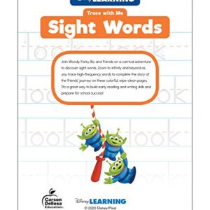 Disney Learning Toy Story 4 Trace With Me Wipe Clean Sight Words Activity Book for Kids Ages 3+, Tracing Sight Words Dry Erase Activities, Preschool and Kindergarten Early Reading and Writing Practice