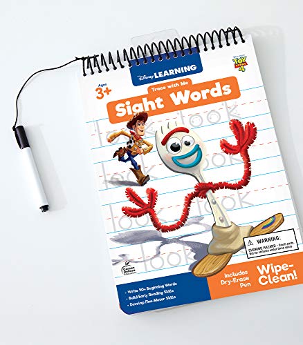 Disney Learning Toy Story 4 Trace With Me Wipe Clean Sight Words Activity Book for Kids Ages 3+, Tracing Sight Words Dry Erase Activities, Preschool and Kindergarten Early Reading and Writing Practice