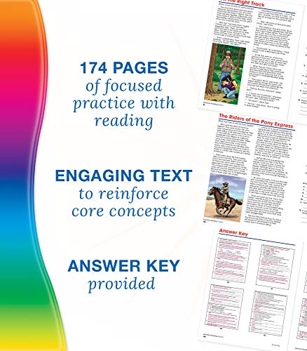 Spectrum Reading Comprehension Grade 4 Workbooks, Spectrum Grade 4 Nonfiction and Fiction Reading Comprehension, Summarizing Stories and Identifying Themes, and Critical Thinking Skills