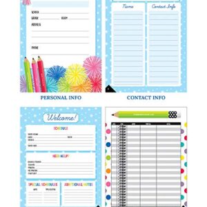 Schoolgirl Style Hello Sunshine Teacher Planner, 8" x 11" Undated Teacher Planner With Planner Stickers, Rainbow Teacher Planners and Lesson Planner for Classroom Organization and Rainbow Décor