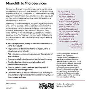 Monolith to Microservices: Evolutionary Patterns to Transform Your Monolith