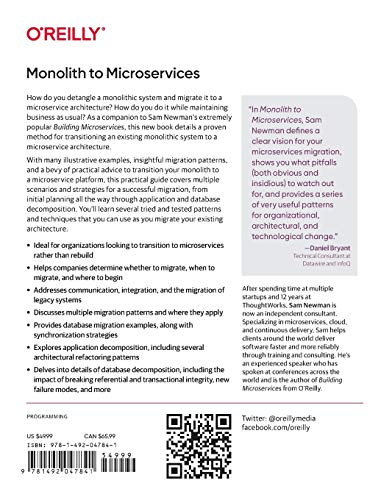 Monolith to Microservices: Evolutionary Patterns to Transform Your Monolith