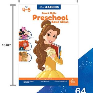 Disney Learning Preschool Basic Skills Workbook―Handwriting, Letter Recognition, Counting, Language Arts and Math Practice for Ages 4-5, Smart Skills Series (64 pgs)