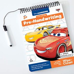 Disney Learning Cars 3 Trace With Me Pre-Handwriting Tracing Books for Kids Ages 3-5, Preschool Shapes and Letter Tracing Wipe Clean Workbook, Dry Erase Handwriting Practice Book for Kids, Pre K +