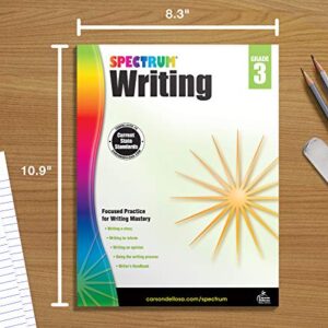 Spectrum Writing Grade 3, Ages 8 to 9, 3rd Grade Writing Workbook, Informative, Opinion, News Report, Letter, and Story Writing Prompts, Writing Practice for Kids - 136 Pages