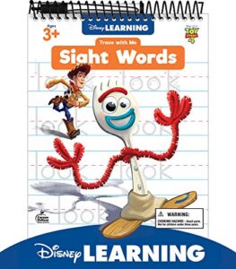 disney learning toy story 4 trace with me wipe clean sight words activity book for kids ages 3+, tracing sight words dry erase activities, preschool and kindergarten early reading and writing practice