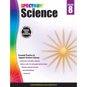 spectrum 8th grade science workbooks, ages 13 to 14, grade 8 science, natural, earth, and life science, 8th grade science book with research activities - 176 pages (volume 60)