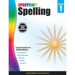 spectrum spelling workbook grade 1, ages 6 to 7, 1st grade spelling workbooks, phonics and handwriting practice with alphabet letters, vowels, and ... first grade workbook - 184 pages (volume 28)