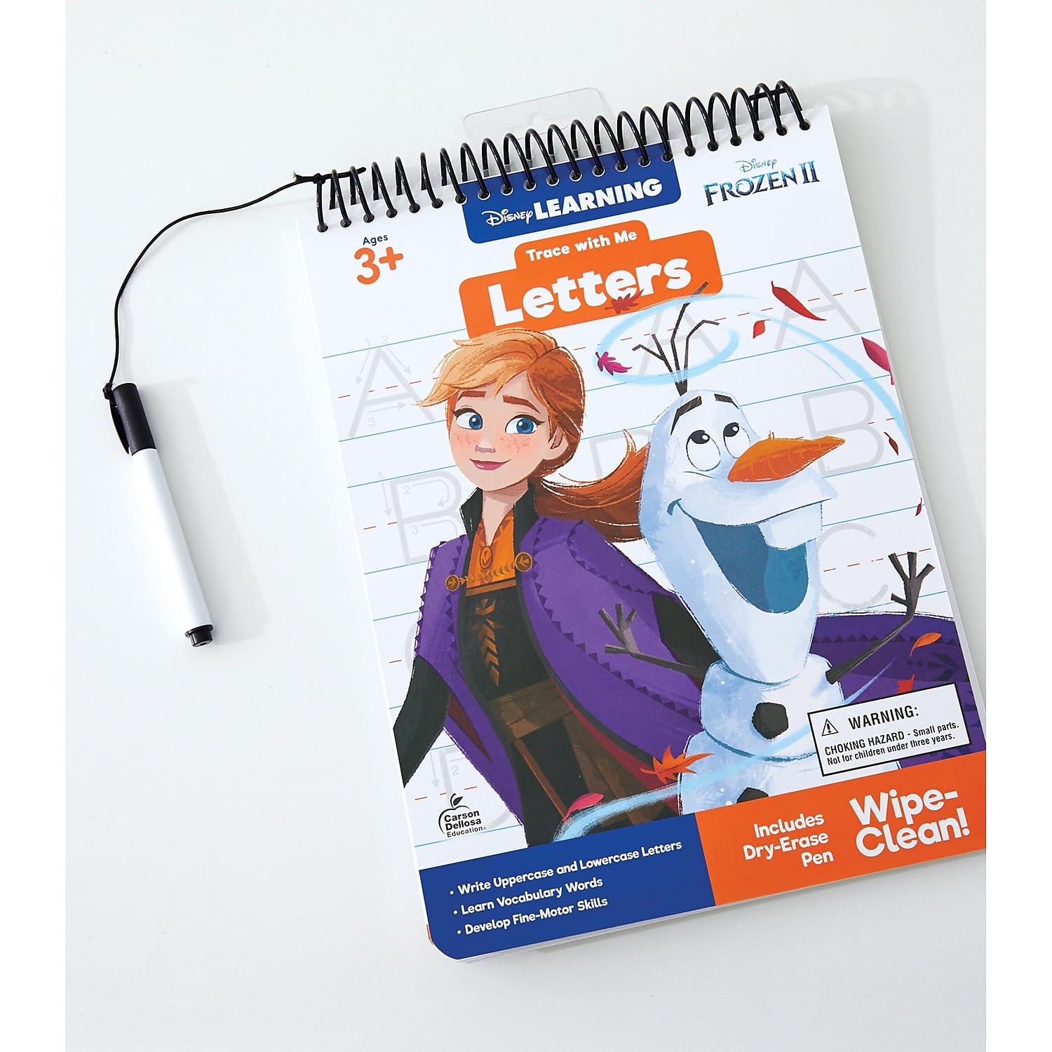 Disney Learning Frozen 2 Trace With Me Letters Tracing Books for Kids Ages 3-5, Preschool Upper- and Lowercase Letter Tracing Wipe Clean Workbook, Dry Erase Handwriting Practice Book for Kids, Pre K +