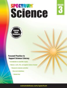 spectrum 3rd grade science workbooks, ages 8 to 9, grade 3 science, physical, space, earth, and life science, the history and nature of science with research activities - 144 pages (volume 55)