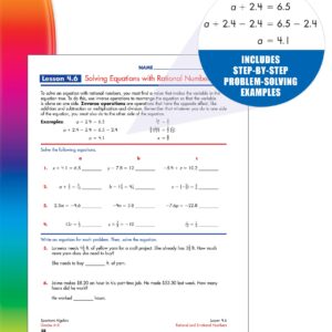 Spectrum Algebra 1 Workbook, Ages 11-14, Grades 6-8 Algebra/Pre-Algebra Workbook Covering Fractions, Algebra Equations, Graphing, Rational Numbers, ... Grade, 8th Grade Math For Kids (Volume 109)