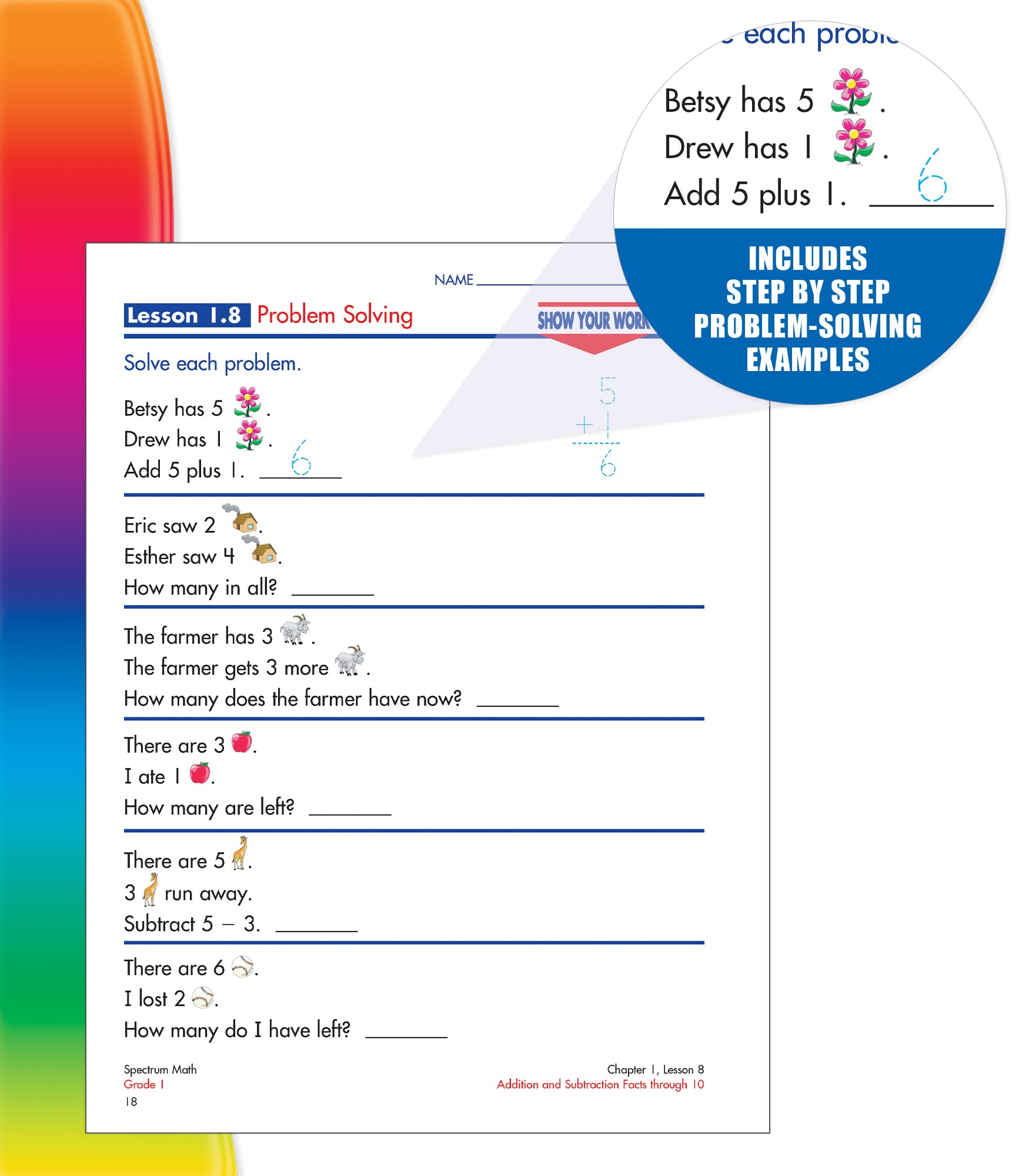 Spectrum 1st Grade Math Workbooks, Ages 6 to 7, Grade 1 Math Workbook, Adding and Subtracting Through 100, Place Value, Fact Families, 2-D and 3-D Shapes - 160 Pages (Volume 2)