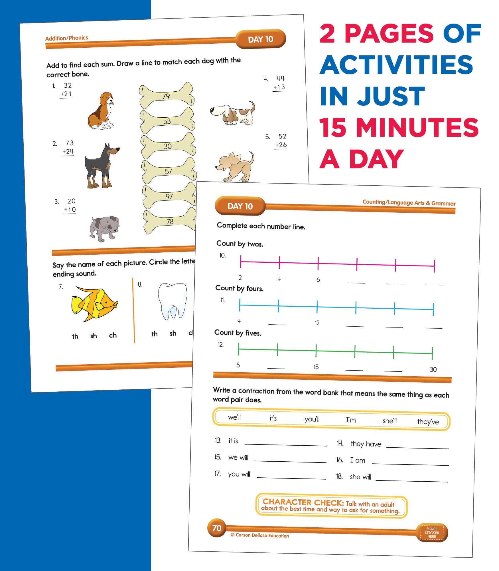 Summer Bridge Activities 1st Grade Workbooks to 2nd Grade Workbooks, Math, Reading Comprehension, Writing, Science Summer Learning Activities, 2nd Grade Workbooks All Subjects With Flash Cards