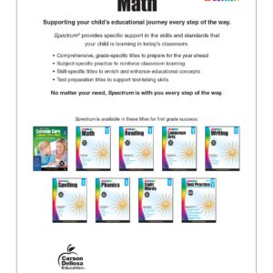 Spectrum 1st Grade Math Workbooks, Ages 6 to 7, Grade 1 Math Workbook, Adding and Subtracting Through 100, Place Value, Fact Families, 2-D and 3-D Shapes - 160 Pages (Volume 2)