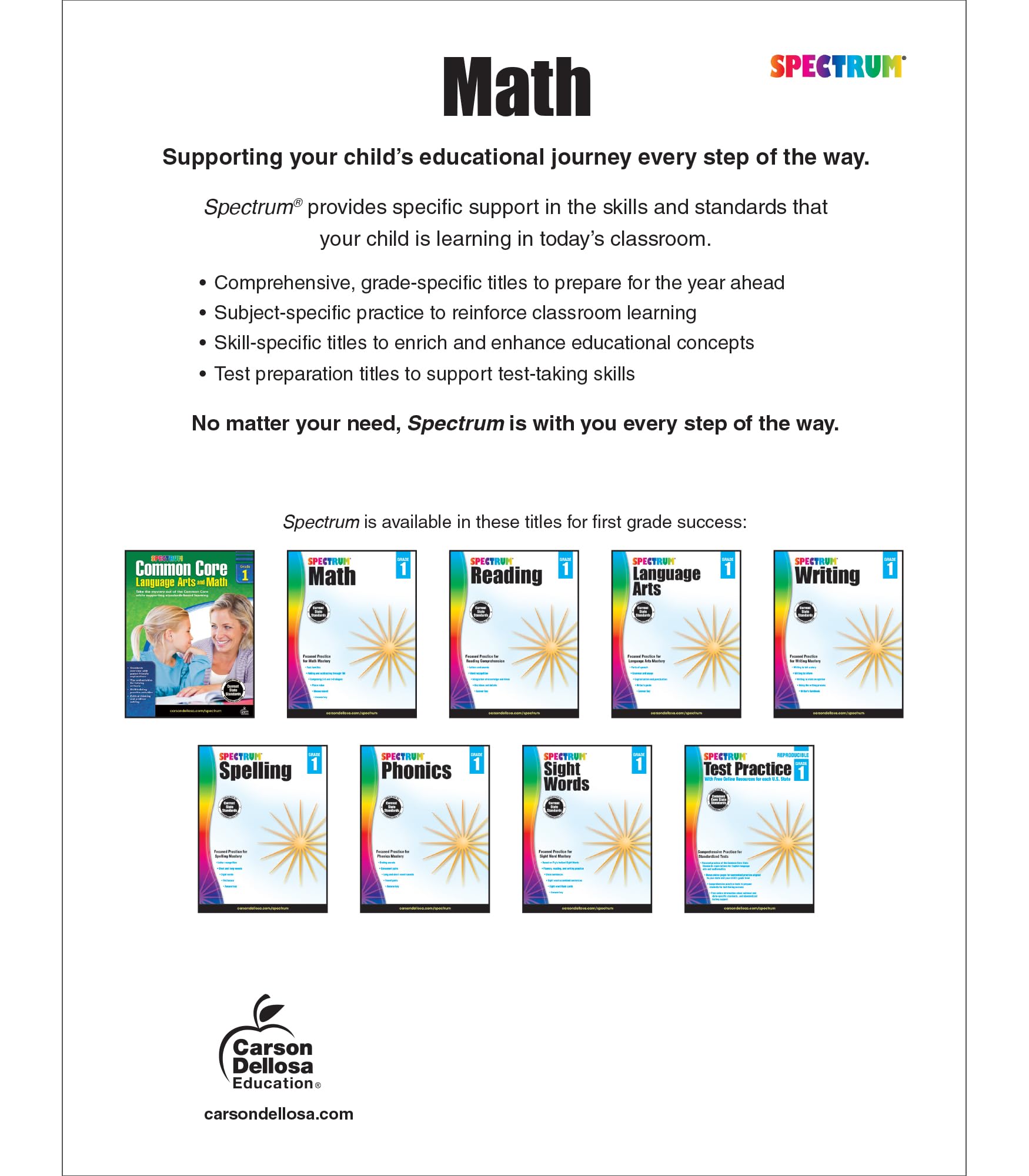 Spectrum 1st Grade Math Workbooks, Ages 6 to 7, Grade 1 Math Workbook, Adding and Subtracting Through 100, Place Value, Fact Families, 2-D and 3-D Shapes - 160 Pages (Volume 2)