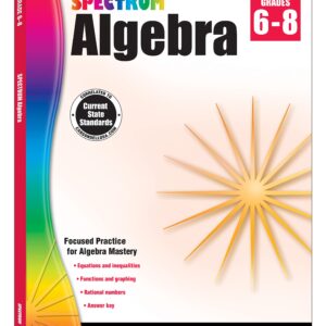 Spectrum Algebra 1 Workbook, Ages 11-14, Grades 6-8 Algebra/Pre-Algebra Workbook Covering Fractions, Algebra Equations, Graphing, Rational Numbers, ... Grade, 8th Grade Math For Kids (Volume 109)