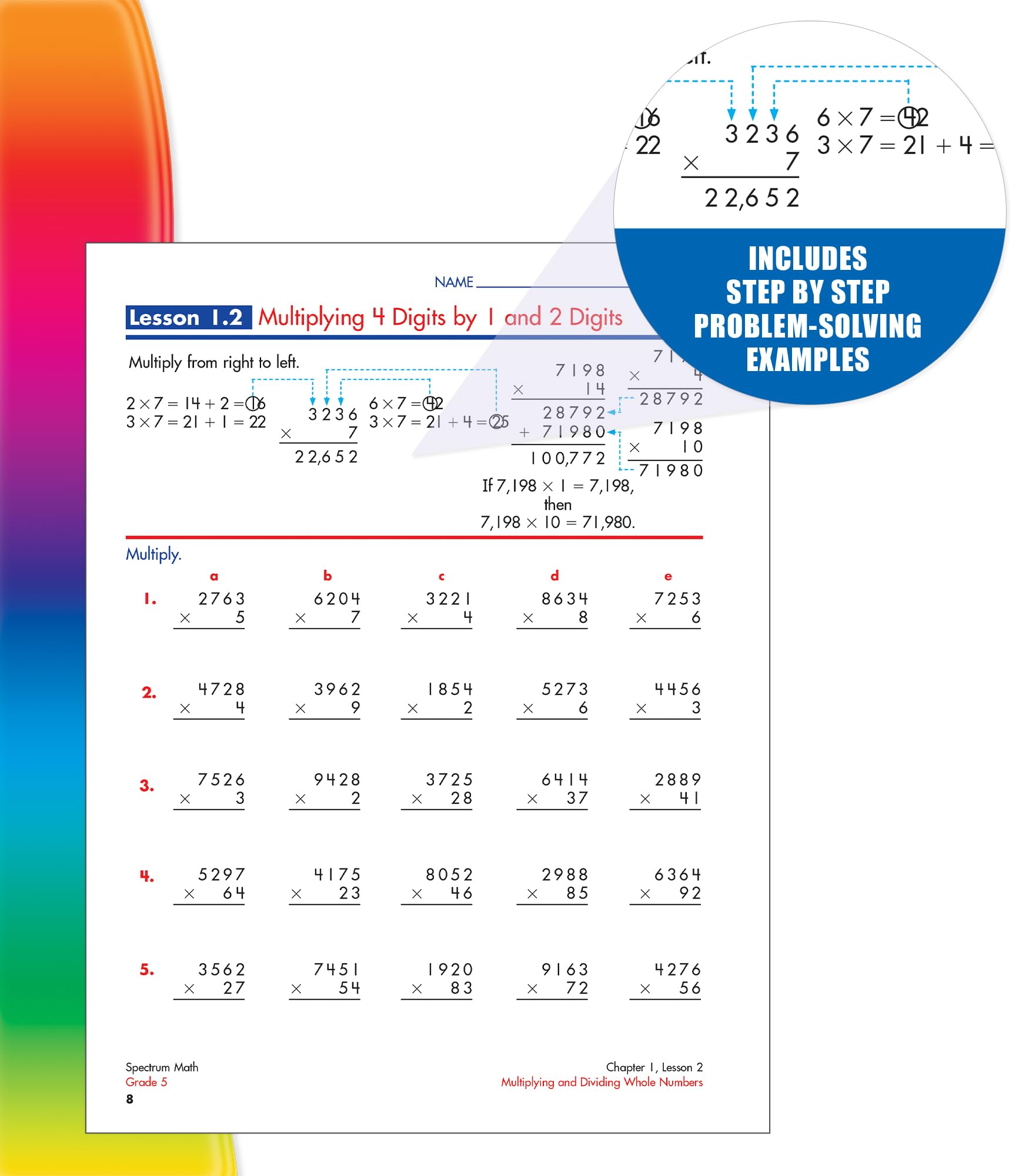 Spectrum 5th Grade Math Workbooks, Ages 10 to 11, Math Workbooks Grade 5 Covering Fractions, Decimals, Algebra Prep, Geometry, and More, Math Book for 5th Graders (Volume 6)