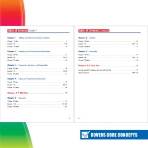 Spectrum 7th Grade Math Workbooks, Ages 12 to 13, 7th Grade Math, Algebra, Probability, Statistics, Ratios, Positive and Negative Integers, and Geometry Workbook - 160 Pages (Volume 8)