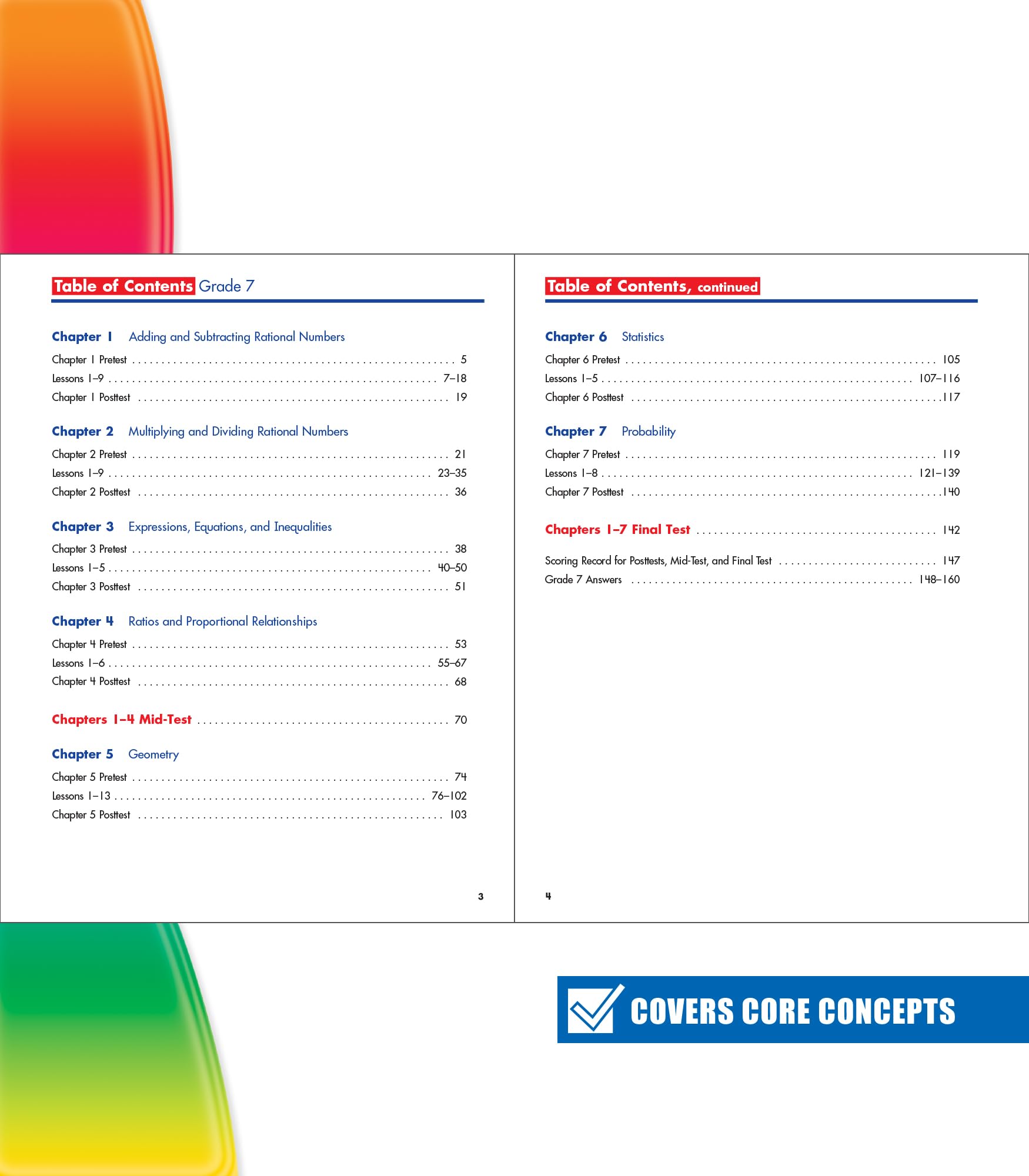 Spectrum 7th Grade Math Workbooks, Ages 12 to 13, 7th Grade Math, Algebra, Probability, Statistics, Ratios, Positive and Negative Integers, and Geometry Workbook - 160 Pages (Volume 8)