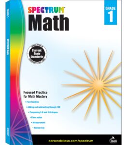 spectrum 1st grade math workbooks, ages 6 to 7, grade 1 math workbook, adding and subtracting through 100, place value, fact families, 2-d and 3-d shapes - 160 pages (volume 2)