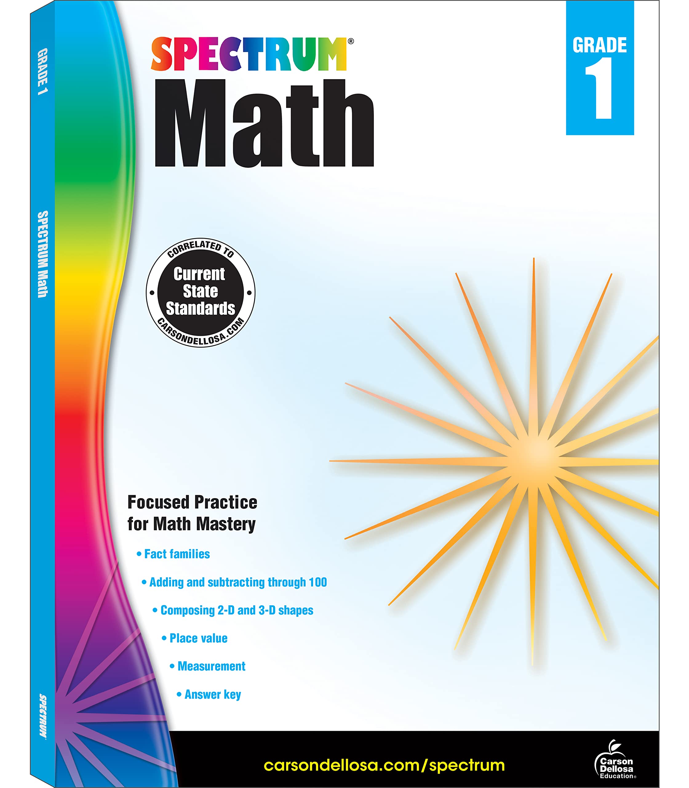 Spectrum 1st Grade Math Workbooks, Ages 6 to 7, Grade 1 Math Workbook, Adding and Subtracting Through 100, Place Value, Fact Families, 2-D and 3-D Shapes - 160 Pages (Volume 2)