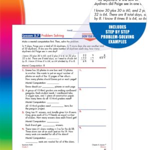 Spectrum 3rd Grade Math Workbooks, Ages 8 to 9, Math Workbooks Grade 3, Multiplication, Division, Fractions, Addition and Subtracting to 4-Digit Numbers - 160 Pages (Volume 4)