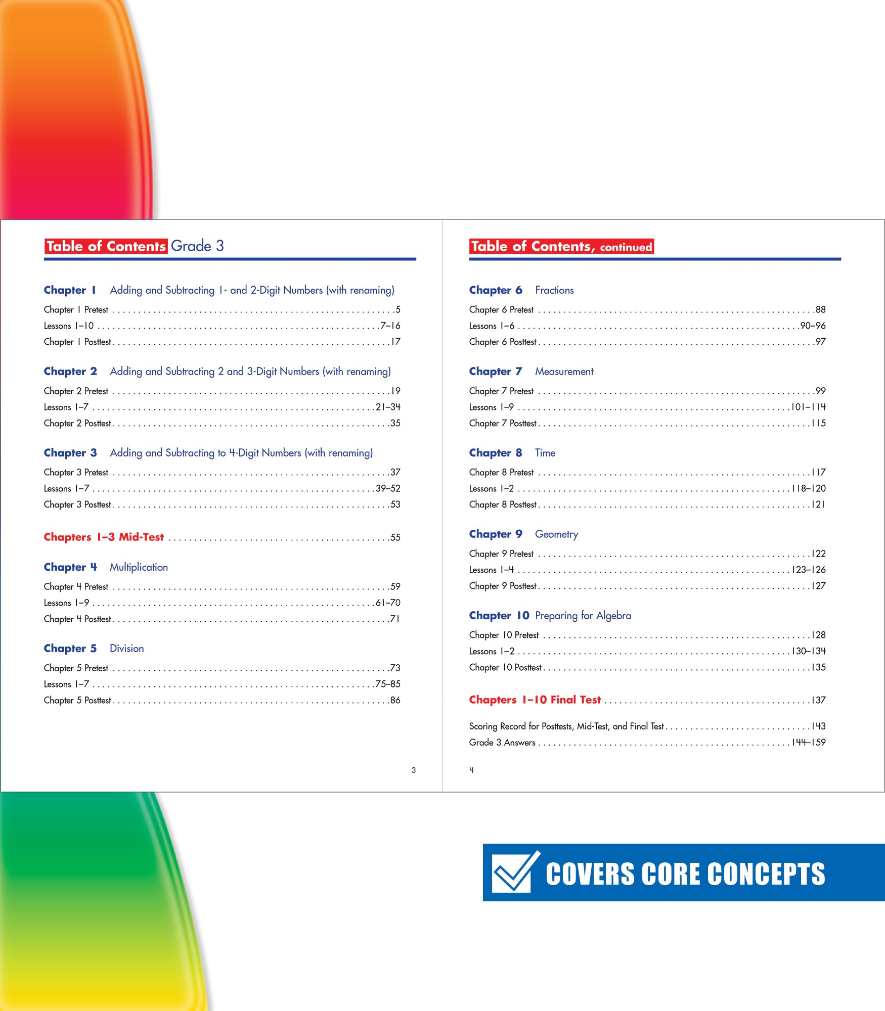 Spectrum 3rd Grade Math Workbooks, Ages 8 to 9, Math Workbooks Grade 3, Multiplication, Division, Fractions, Addition and Subtracting to 4-Digit Numbers - 160 Pages (Volume 4)