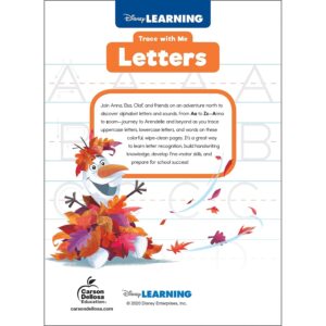 Disney Learning Frozen 2 Trace With Me Letters Tracing Books for Kids Ages 3-5, Preschool Upper- and Lowercase Letter Tracing Wipe Clean Workbook, Dry Erase Handwriting Practice Book for Kids, Pre K +