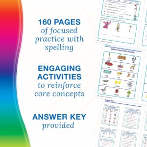 Spectrum Phonics Grade 2, Ages 7 to 8, Grade 2 Phonics Workbook, Blends, Consonants, Vowel Sounds and Pairs, Letters, Words, and Sentence Writing Practice - 160 Pages