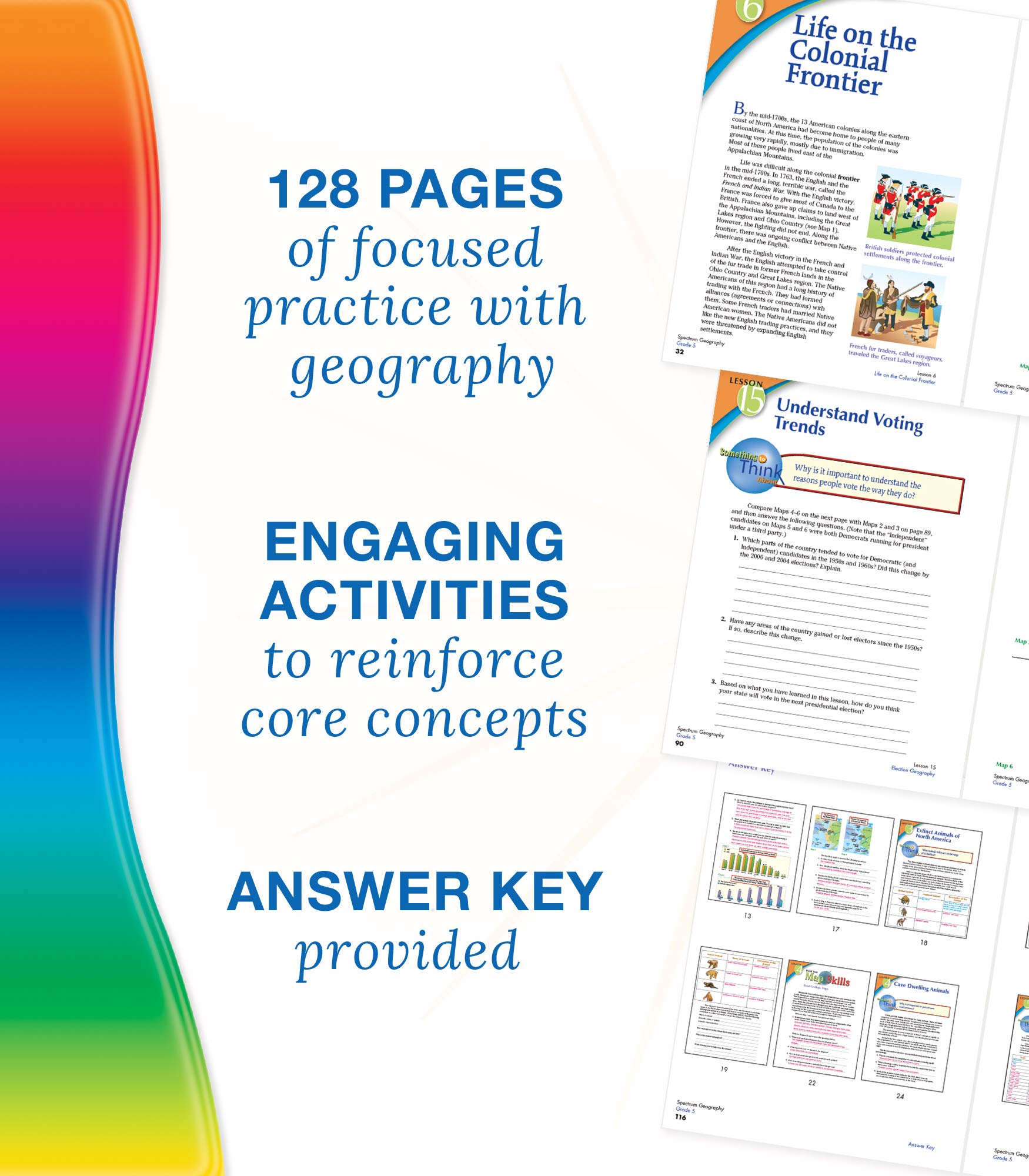 Spectrum Grade 5 US Geography Workbook, Ages 10 to 11, 5th Grade Social Studies, American History, Ecology, and US Map Skills, 5th Grade Geography Workbooks for Kids (Volume 95)