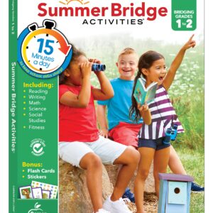 Summer Bridge Activities 1st Grade Workbooks to 2nd Grade Workbooks, Math, Reading Comprehension, Writing, Science Summer Learning Activities, 2nd Grade Workbooks All Subjects With Flash Cards