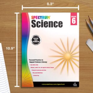 Spectrum 6th Grade Science Workbook, Ages 11 to 12, Grade 6 Science Workbooks, Natural, Earth, and Life Science, Science Book With Research Activities - 176 Pages