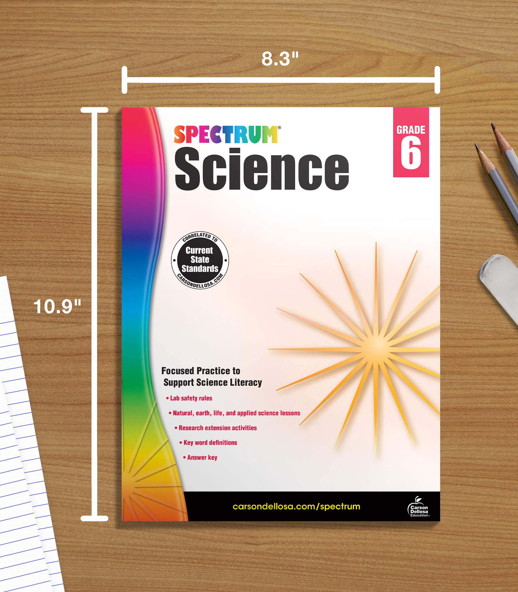 Spectrum 6th Grade Science Workbook, Ages 11 to 12, Grade 6 Science Workbooks, Natural, Earth, and Life Science, Science Book With Research Activities - 176 Pages