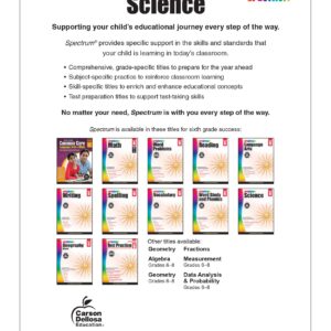 Spectrum 6th Grade Science Workbook, Ages 11 to 12, Grade 6 Science Workbooks, Natural, Earth, and Life Science, Science Book With Research Activities - 176 Pages