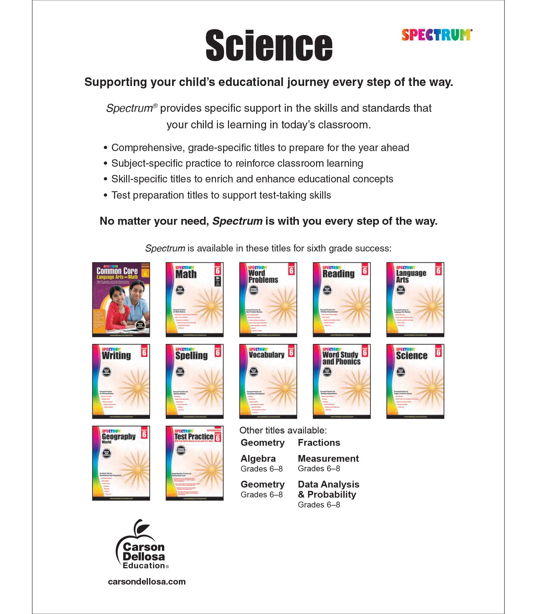 Spectrum 6th Grade Science Workbook, Ages 11 to 12, Grade 6 Science Workbooks, Natural, Earth, and Life Science, Science Book With Research Activities - 176 Pages