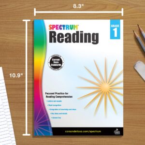 Spectrum 1st Grade Reading Comprehension Workbook, Ages 6 to 7, Reading Grade 1, Letters and Sounds, Sight Words Recognition, and Nonfiction and Fiction Passages - 158 Pages (Volume 20)