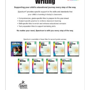 Spectrum Writing Workbook Grade 2, Ages 7 to 8, Second Grade Writing Workbook, Informative, Opinion, Letters, and Story Writing Prompts, Writing Practice for Kids - 112 Pages