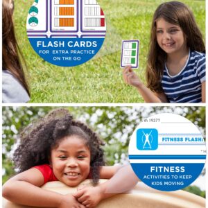 Summer Bridge Activities 3rd to 4th Grade Workbook, Math, Reading Comprehension, Writing, Science, Social Studies, Fitness Summer Learning Activities, 4th Grade Workbooks All Subjects With Flash Cards