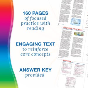 Spectrum Reading Comprehension Grade 8, Ages 13 to 14, 8th Grade Workbooks, Nonfiction and Fiction Passages, Analyzing and Summarizing Story Structure Using Context Clues and Citations - 160 Pages